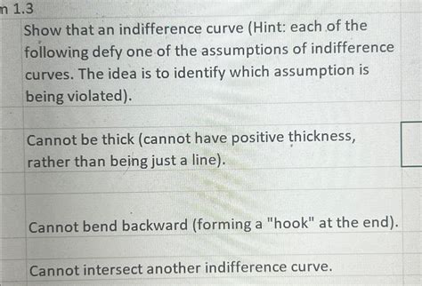 Solved N Show That An Indifference Curve Hint Each Of Chegg
