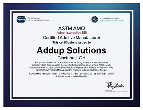 Addup Becomes The First Oem To Achieve Astm Additive Manufacturing