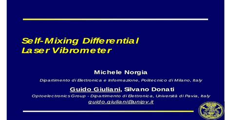 Pdf Self Mixing Differential Laser Vibrometer Aivela · Self Mixing Differential Laser