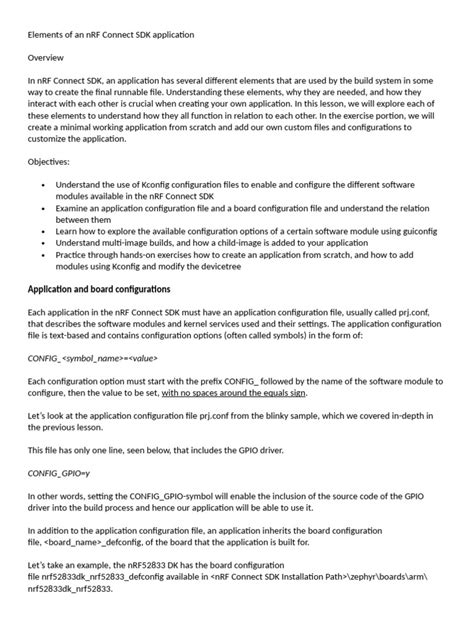 Elements Of An Nrf Connect Sdk Application Pdf Menu Computing