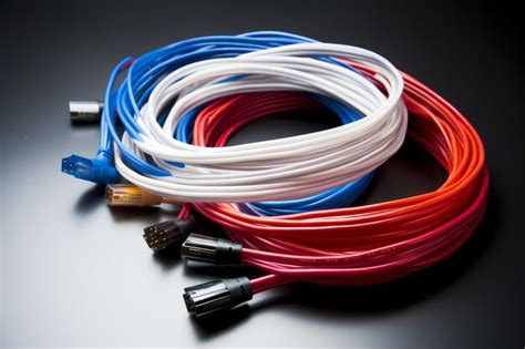 Premium AI Image Ethernet Cables Against A Simple Background