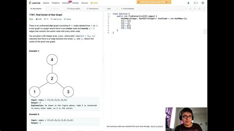Leetcode 1791 Find Center Of A Star Graph Youtube