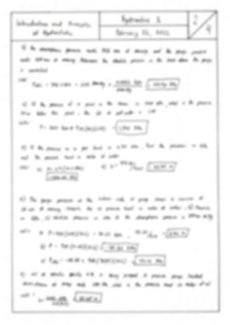 SOLUTION Principle Of Hydrostatics Problem Sets Studypool