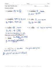Calculus Unit 1 2 Test Review Limits And Differentiation Course Hero