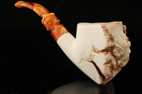 Natural Raw Block Meerschaum Pipe With Fitted Case 14914