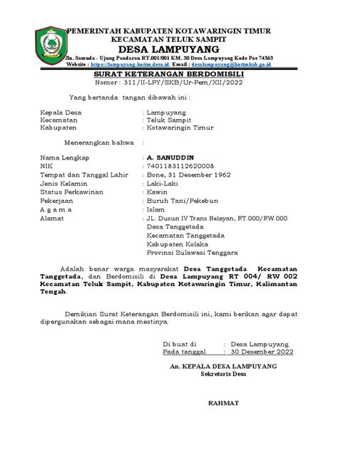 Surat Keterangan Domisili Pdf