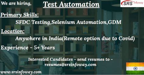 Srs Infoway On Linkedin India Testing Automation Hiring Jobs Experience Workfromhome