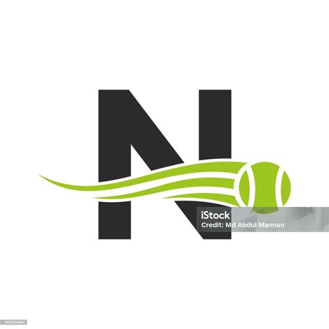 편지 N 테니스 클럽 로고 디자인 템플릿 테니스 스포츠 아카데미 클럽 로고 Championship에 대한 스톡 벡터 아트 및 기타 이미지 Championship 건강한