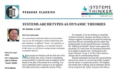 The Systems Thinker Systems Archetypes As Dynamic Theories The Systems Thinker