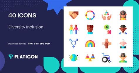 Diversity Inclusion Icon Pack Flat 40 Svg Icons