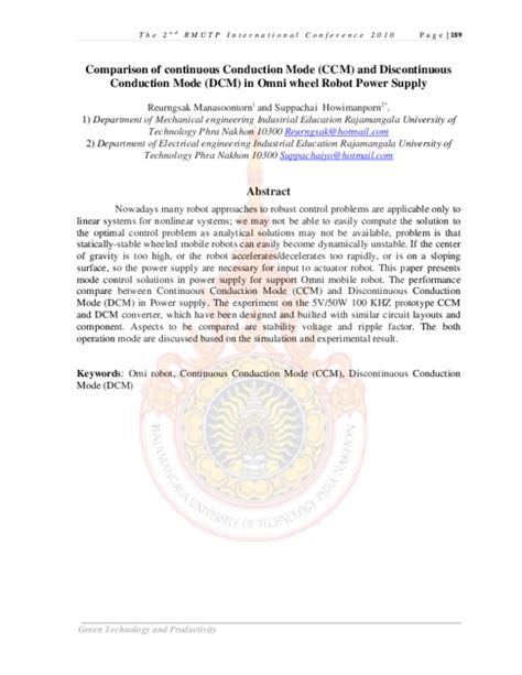 Pdf Comparison Of Continuous Conduction Mode Ccm And Discontinuous Conduction Mode Dcm In
