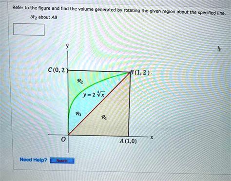 solved refer to the figure and find the volume generated by rotating