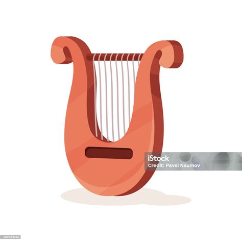 금속 문자열 클래식 나무 거문고입니다 현 뮤지컬 악기입니다 작은 U 자 모양의 하프 평면 벡터 아이콘 0명에 대한 스톡 벡터 아트 및 기타 이미지 Istock