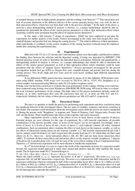 Hvof Sprayed Wc Cocr Coating On Mild Steel Microstructure And Wear E