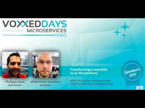 Devoxx Talk Transforming A Monolith To An Api Platform From Devoxx Class Central