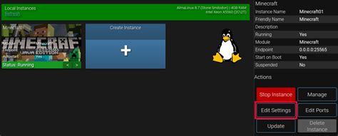 Minecraft Server Instance Management Minecraft Game Panel