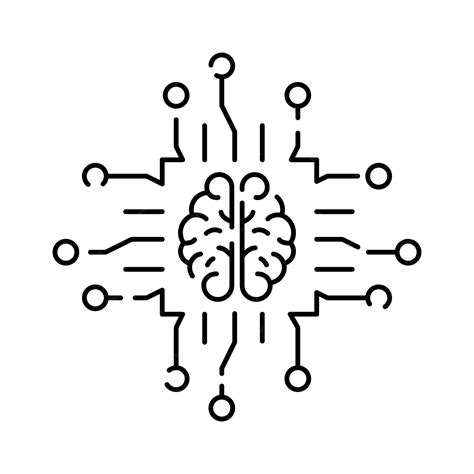 Premium Vector Deep Learning Ai Linear Icon Neural Network With Cogwheels Thin Line