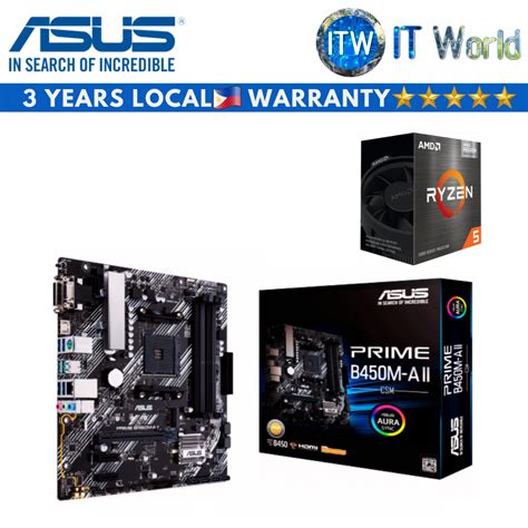 AMD Ryzen 5 5600GT Processor With Asus Prime B450M A II CSM Micro ATX AM4 DDR4 Motherboard