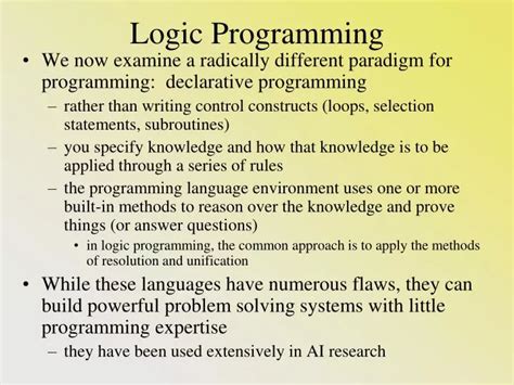PPT Logic Programming PowerPoint Presentation Free Download ID 1158061