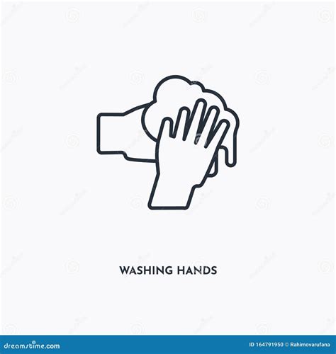 Washing Hands Outline Icon Simple Linear Element Illustration Isolated Line Washing Hands Icon