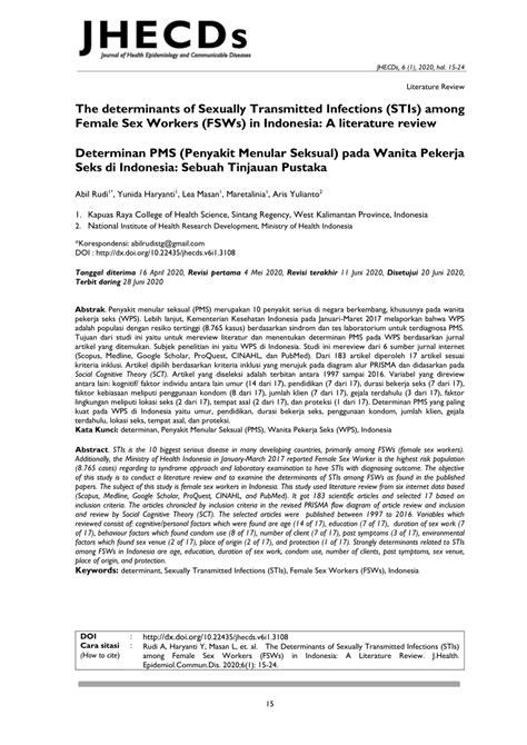 Pdf The Determinants Of Sexually Transmitted Infections Stis Among