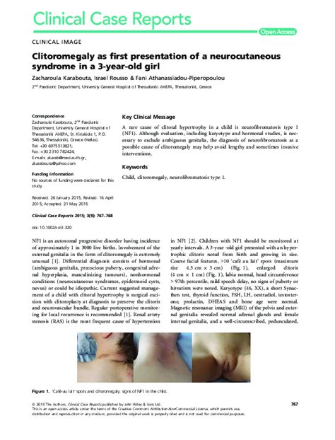 Pdf Clitoromegaly As First Presentation Of A Neurocutaneous Syndrome