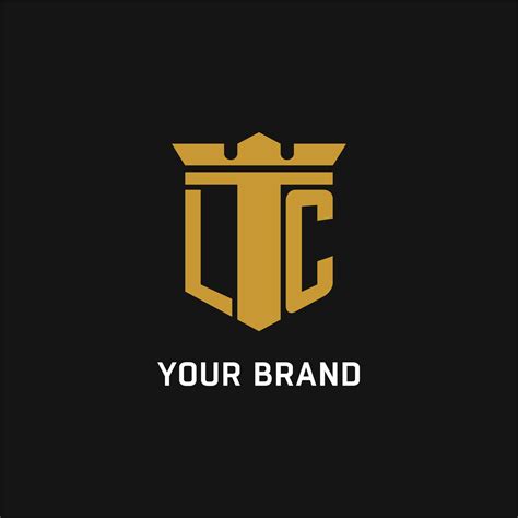 LC Initial Logo With Shield And Crown Style Vector Art At Vecteezy