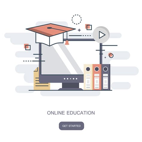on line education training on line tutorial e learning concept flat