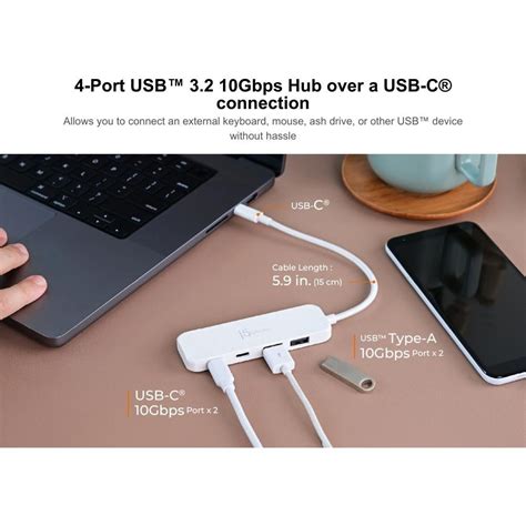 J Create Jch E Eco Friendly Usb C To Port Type C Type A Gen Hub Gbps Transfer Rate