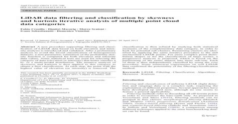 LiDAR Data Filtering And Classification By Skewness And Kurtosis Iterative Analysis Of Multiple