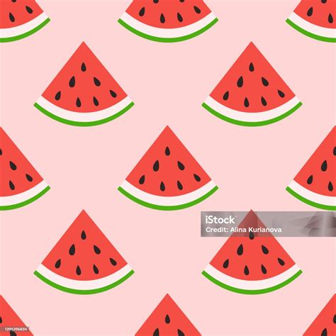 수박 슬라이스 원활한 패턴 여름 과일과 베리 배경 직물 디자인 선물 종이 아기 옷 섬유 카드를위한 벡터 일러스트 레이 션 0명에 대한 스톡 벡터 아트 및 기타 이미지
