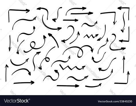 Doodle Symbols Pointer Icons Graphic Royalty Free Vector