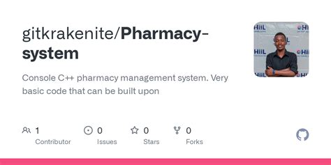 GitHub Gitkrakenite Pharmacy System Console C Pharmacy Management