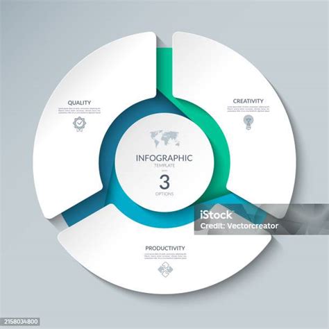 Infographic Circular Diagram With 3 Options Round Chart That Can Be Used For Business Analytics
