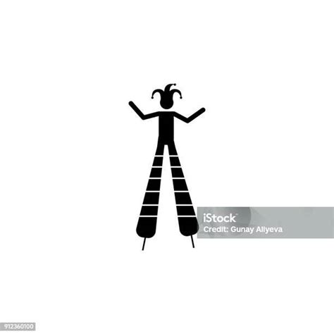 죽 마 아이콘 광대 요소 유원지 개념 및 웹 앱입니다 웹사이트 디자인 및 개발 응용 프로그램 개발에 대 한 아이콘입니다 프리미엄 아이콘 걷기에 대한 스톡 벡터 아트 및 기타