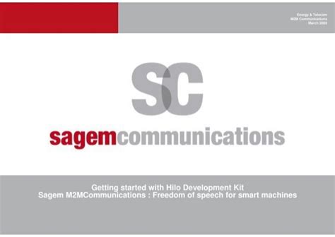Getting Started With Hilo Development Kit Sagem