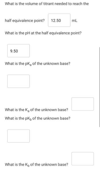 Solved What is the volume of titrant needed to reach the | Chegg.com