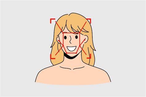 Premium Vector Portrait Of Smiling Woman Use Emotion Detection App