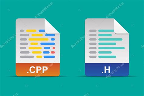 Archivo Cpp e ilustración vectorial del icono del archivo h