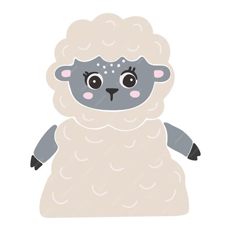 Premium Vector Cute Sheep Vector Farm Animal Isolted Vector Cute