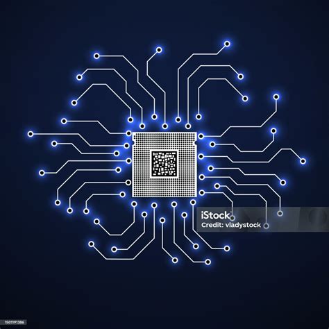 Cpu Microprocessor Microchip Circuit Board Technology Symbol Stock
