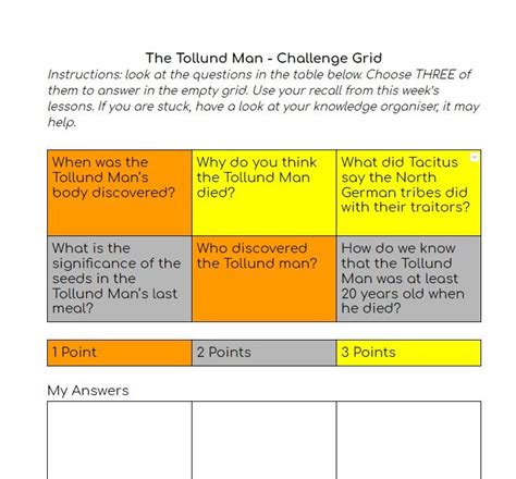 Retrieval Practice Challenge Grid