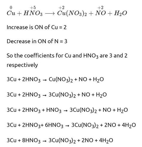 Balance the following equation: cu hno3 = cu(no3)2 no h2o - Brainly.in