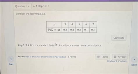 Solved Consider The Following Data Step Of Find The Chegg