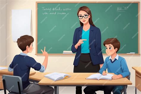 El Maestro Hablando Con El Estudianteel Maestro Preguntó A Los Niños No