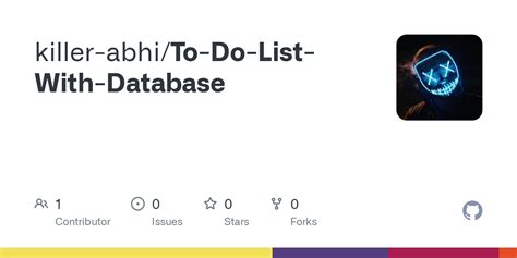 GitHub Killer Abhi To Do List With Database