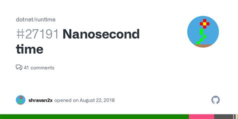 Nanosecond Time Issue Dotnet Runtime GitHub
