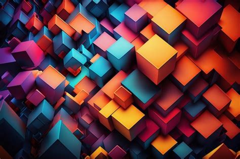 Premium Photo Colorful Abstract Cube Background