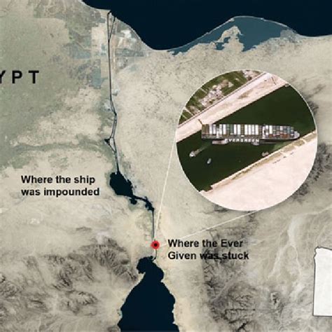 Location Of The Grounding Of The Ever Given 1 Download Scientific Diagram