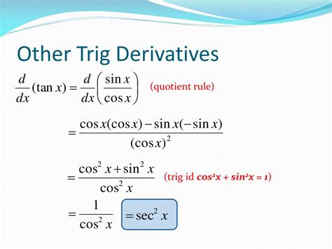 PPT 3 5 DERIVATIVES OF TRIG FUNCTIONS PowerPoint Presentation Free Download ID 4004863